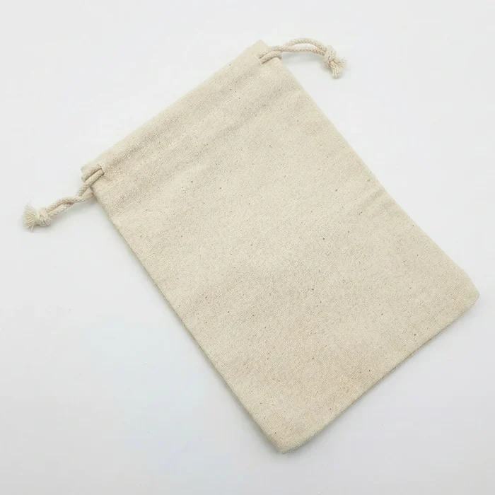 Canvas Drawstring Pouch - Custom Made with Green Cotton